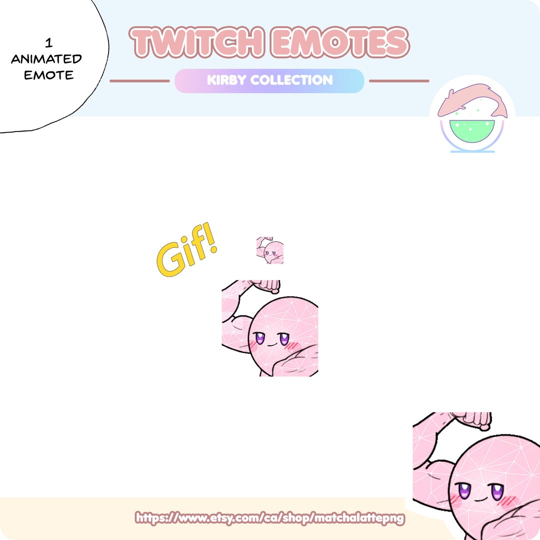 Animated Cursed Kirby Funny Strong Muscle Flex Emote | Premade | Twitch ...