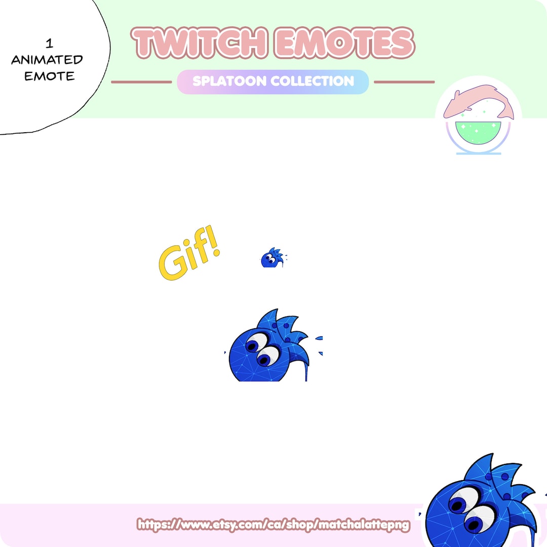 Animated Splatoon Blue Octo Squidbag Cute Kawaii Emote | Premade ...