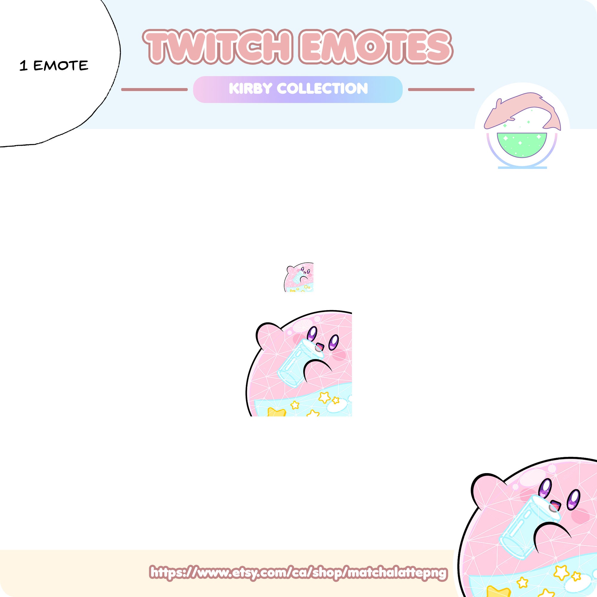Kirby Hydrate Water Balloon Emote | Premade | Twitch, Discord, Youtube ...