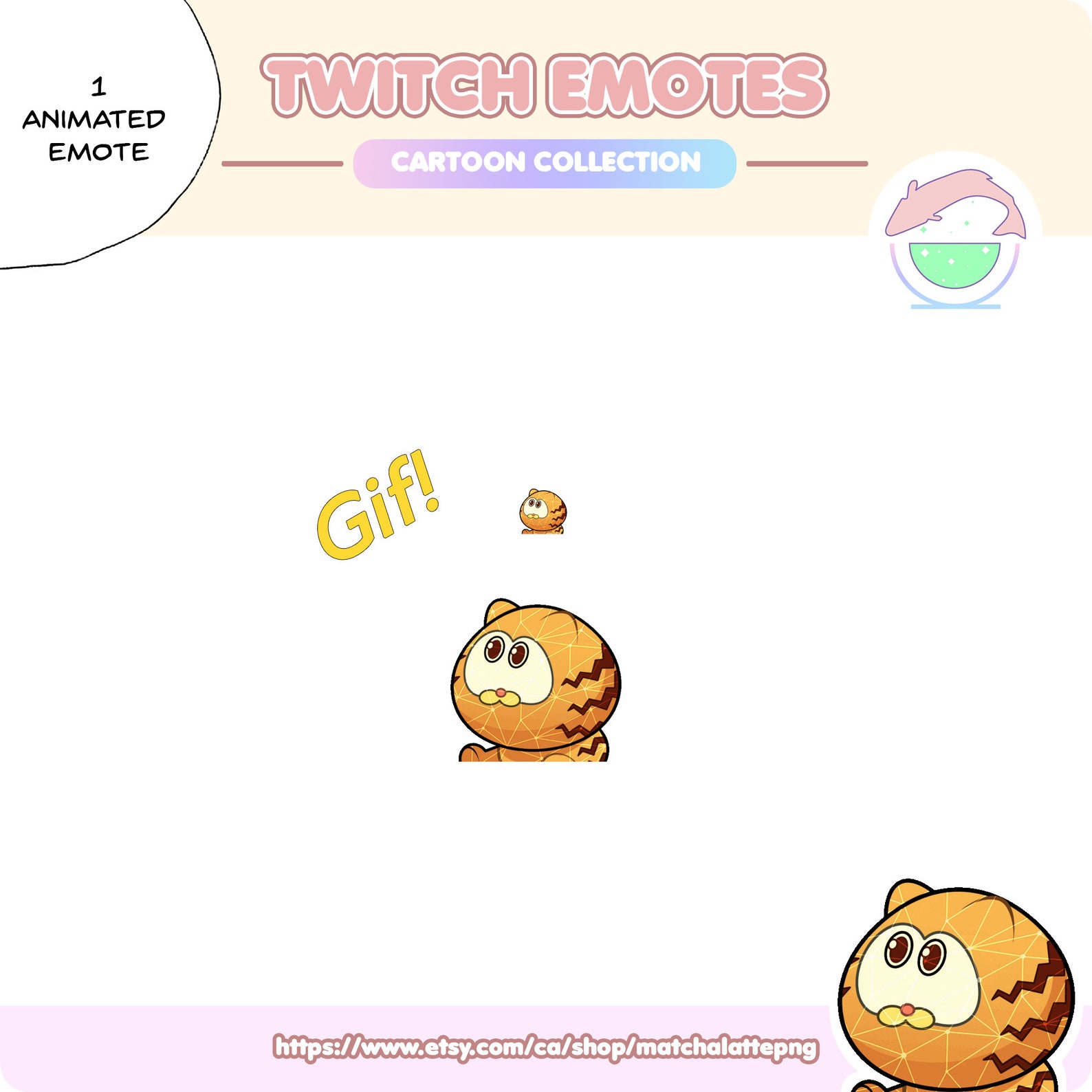 Animated Orange Cat Eating Lasagna Cute Kawaii Emote Premade Twitch ...