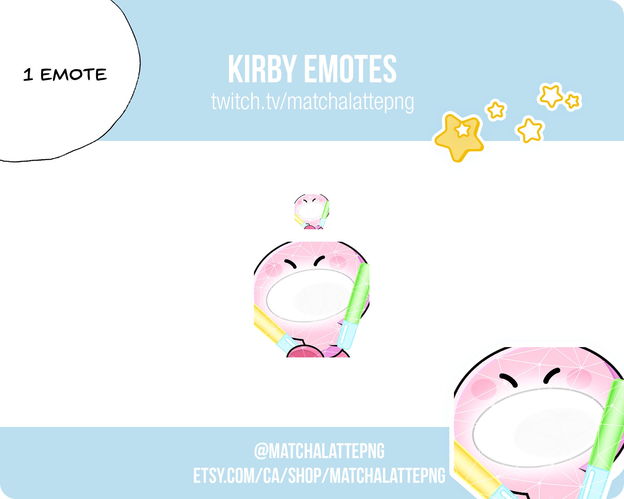 Kirby Hype Glowsticks Emote Premade Twitch Discord - Etsy