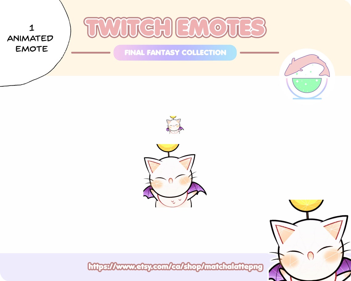 Animated Wiggle Final Fantasy Moogle Dance Excited Cute Kawaii - Etsy