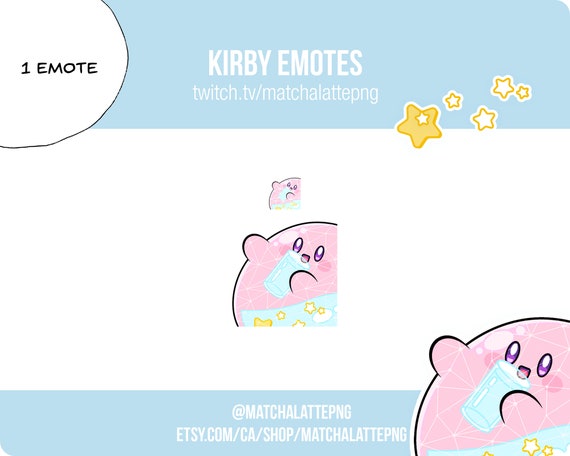 Kirby Hydrate Water Balloon Emote Premade Twitch Discord | Etsy