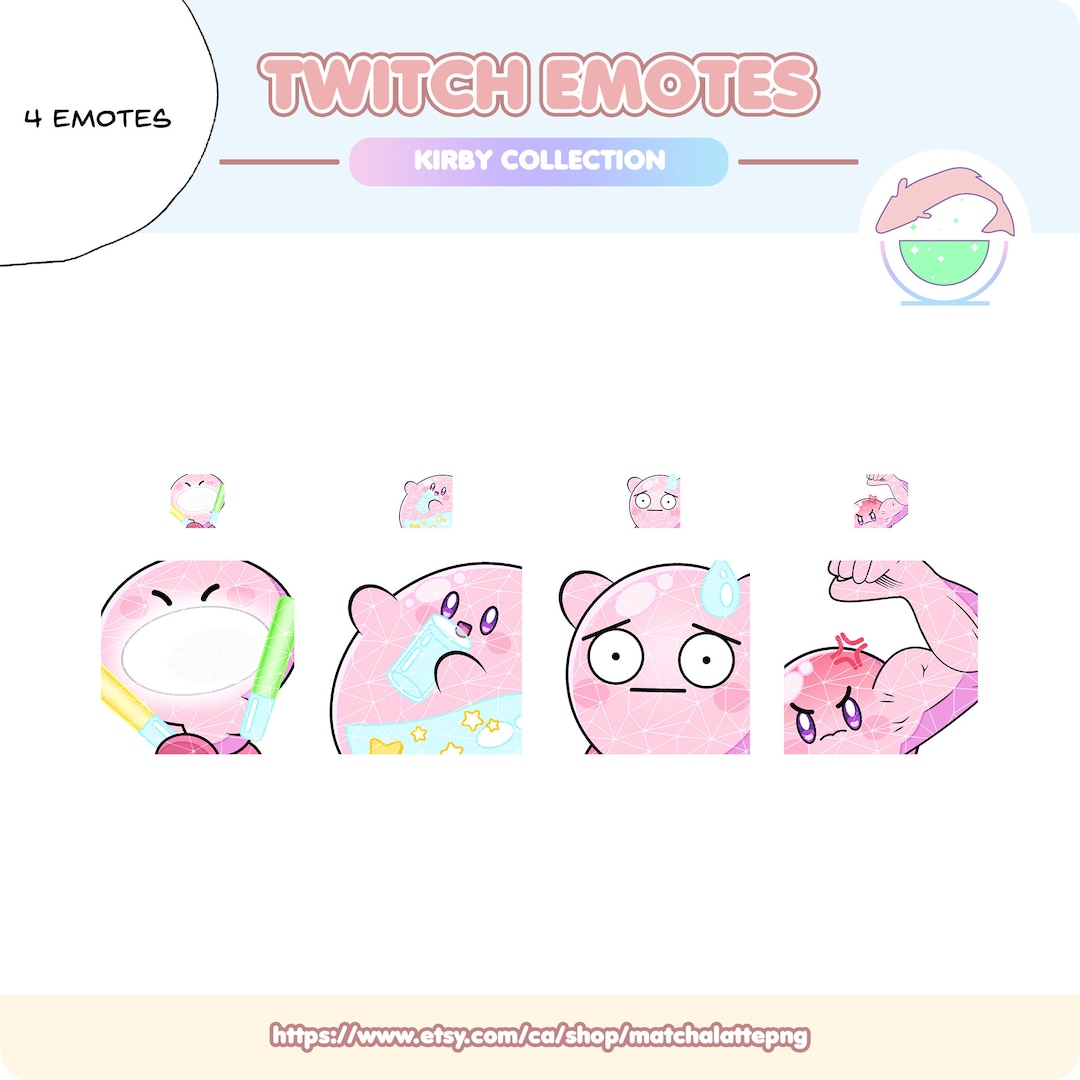 Kirby Hype Hydrate Shook Flex Bundle Emote | Premade | Twitch, Discord ...