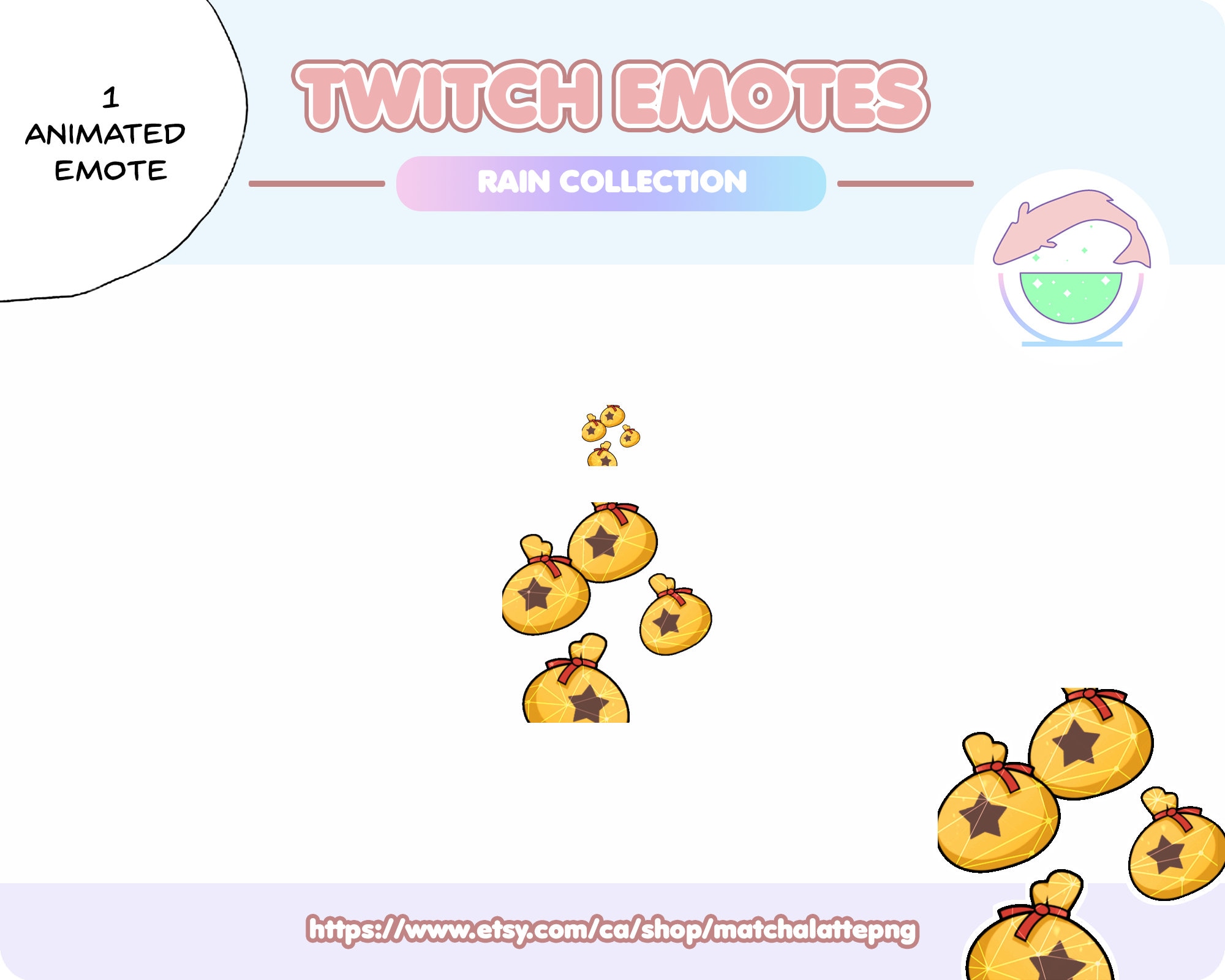 Animated Bells Rain Drop Animal Crossing New Horizons Cute Kawaii Emote ...