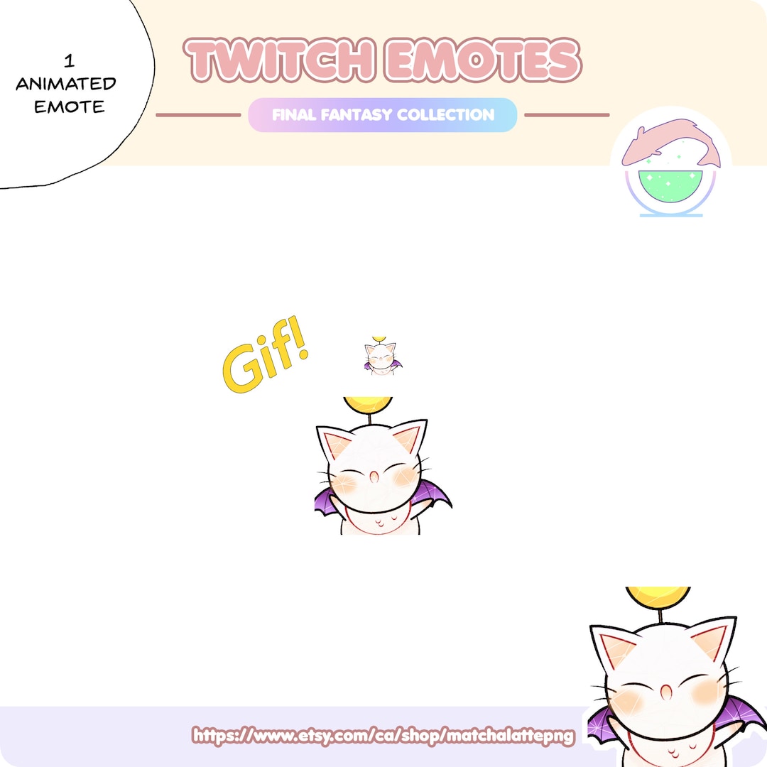 Animated Wiggle Final Fantasy Moogle Dance Excited Cute Kawaii Emote ...