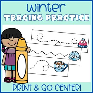Winter Tracing Practice Cards - Winter Fine Motor Skills - Etsy