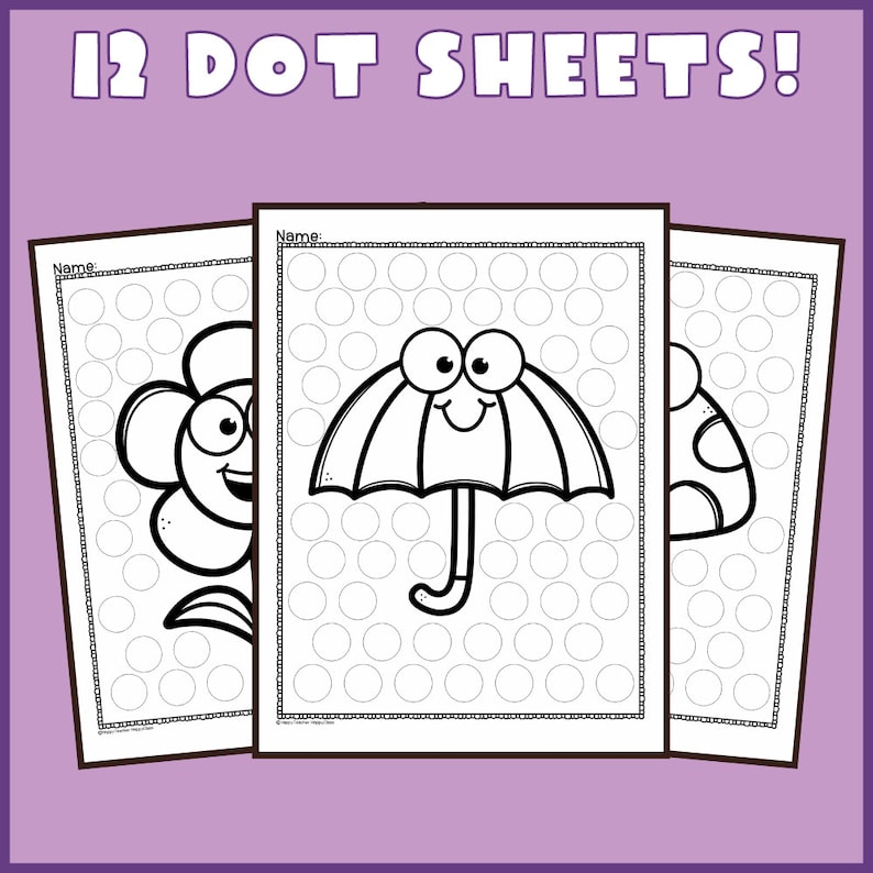 Spring Dot Marker Sheets: Springtime Dot Painting Pages - Etsy