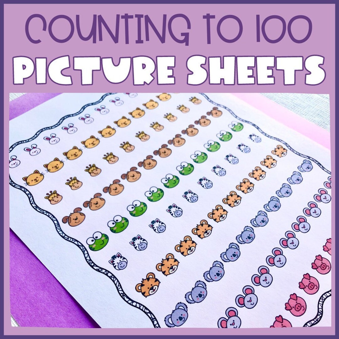Counting to 100 Picture Sheet Resource - Etsy