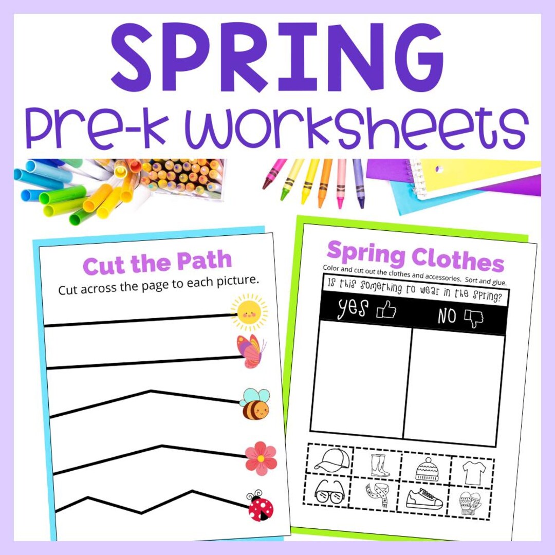 No Prep Spring Preschool Worksheets - Springtime Pre-k Worksheets April ...