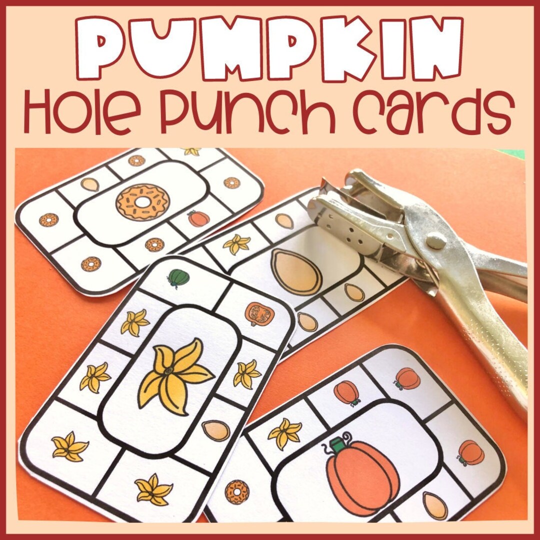Fall Fine Motor Hole Punch Cards With Pumpkin Theme - Etsy