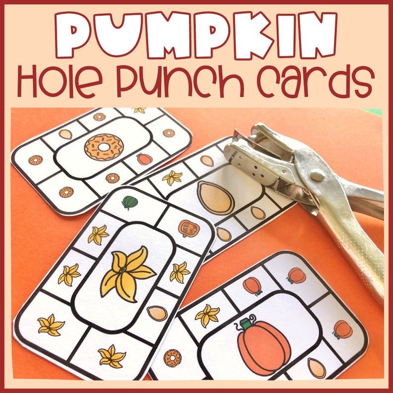 Fall Fine Motor Hole Punch Cards With Pumpkin Theme - Etsy