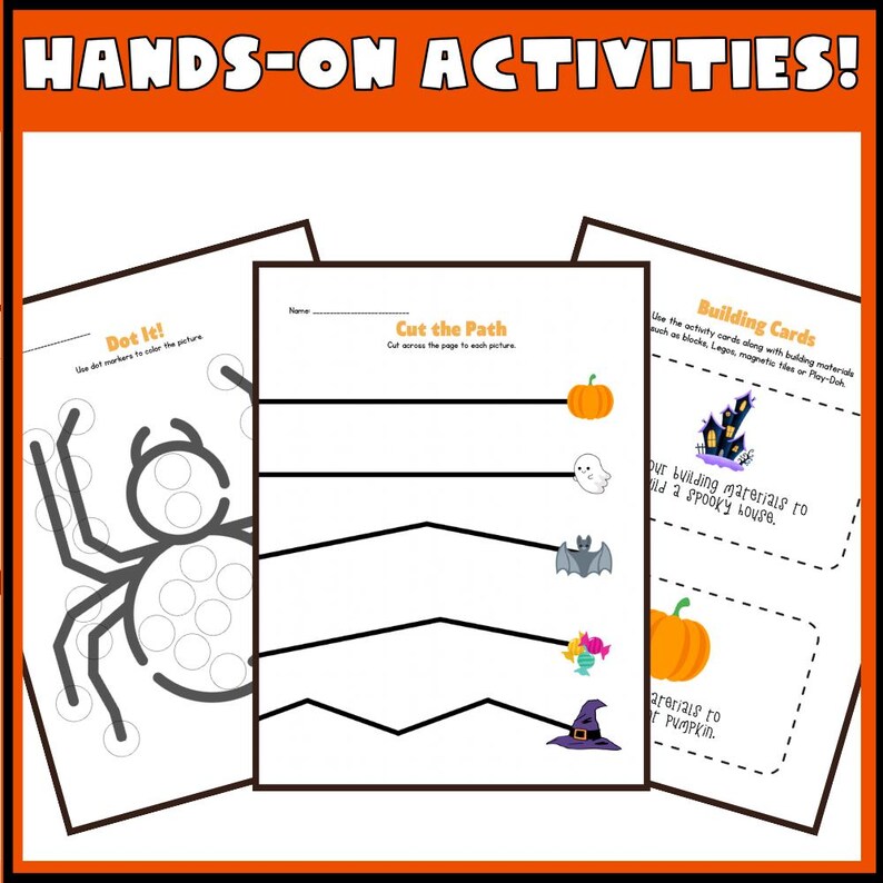 Halloween No Prep Preschool Activity Pack: Print and Go Worksheets Pre ...