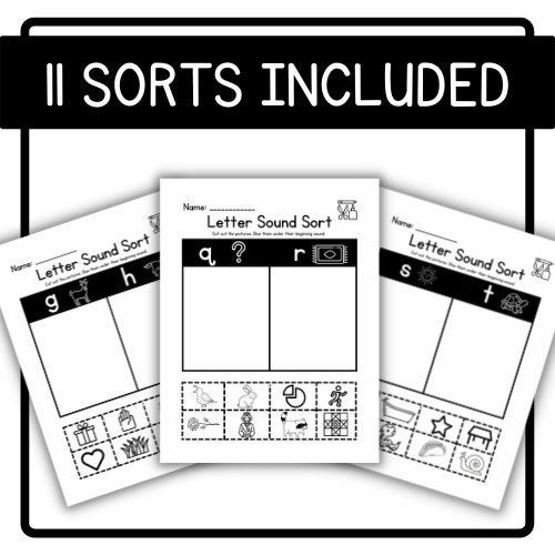 Initial Consonant Letter Sound Sort, Phonemic Awareness, Picture Sort ...