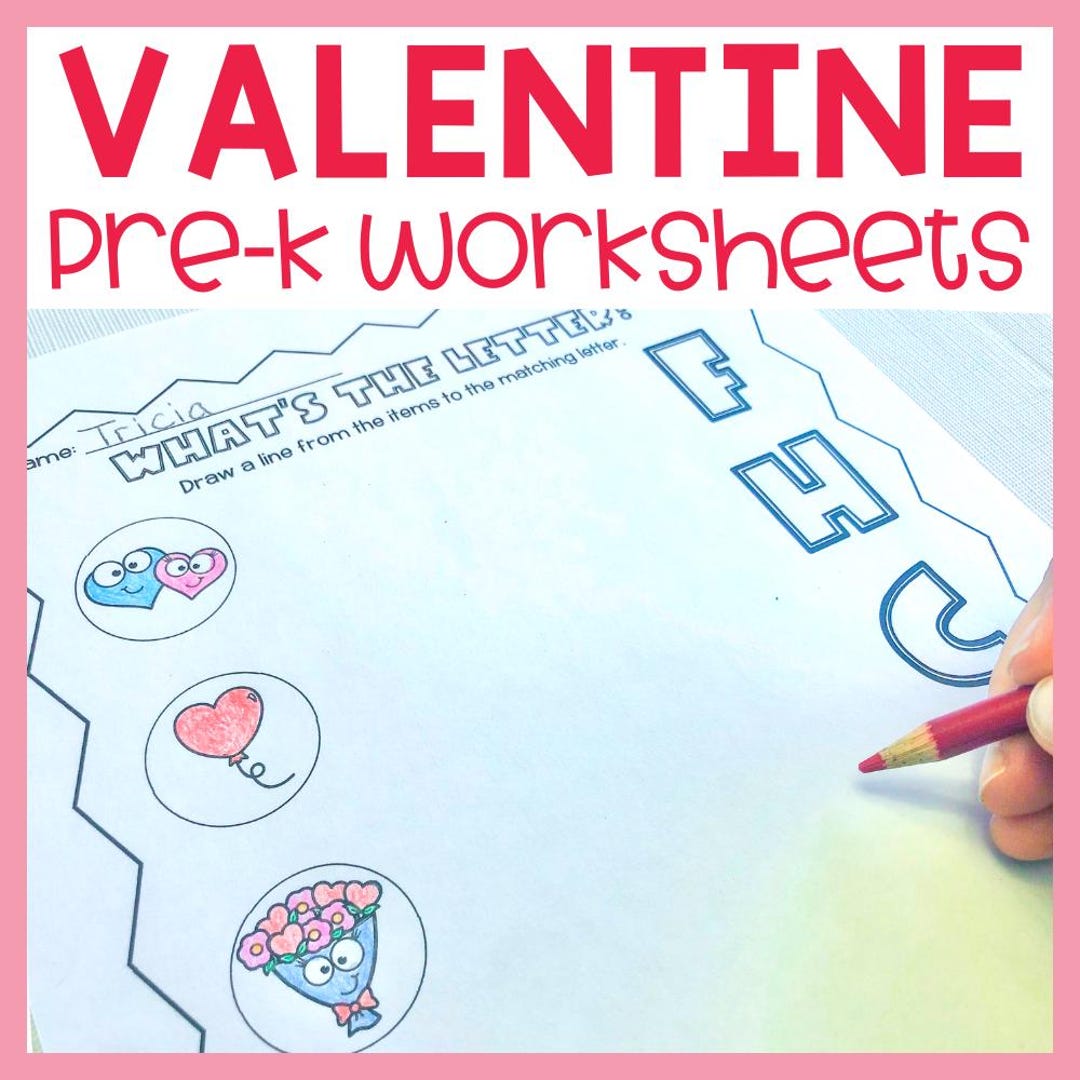 Valentine's Day Preschool Worksheets: No Prep Activities - Etsy