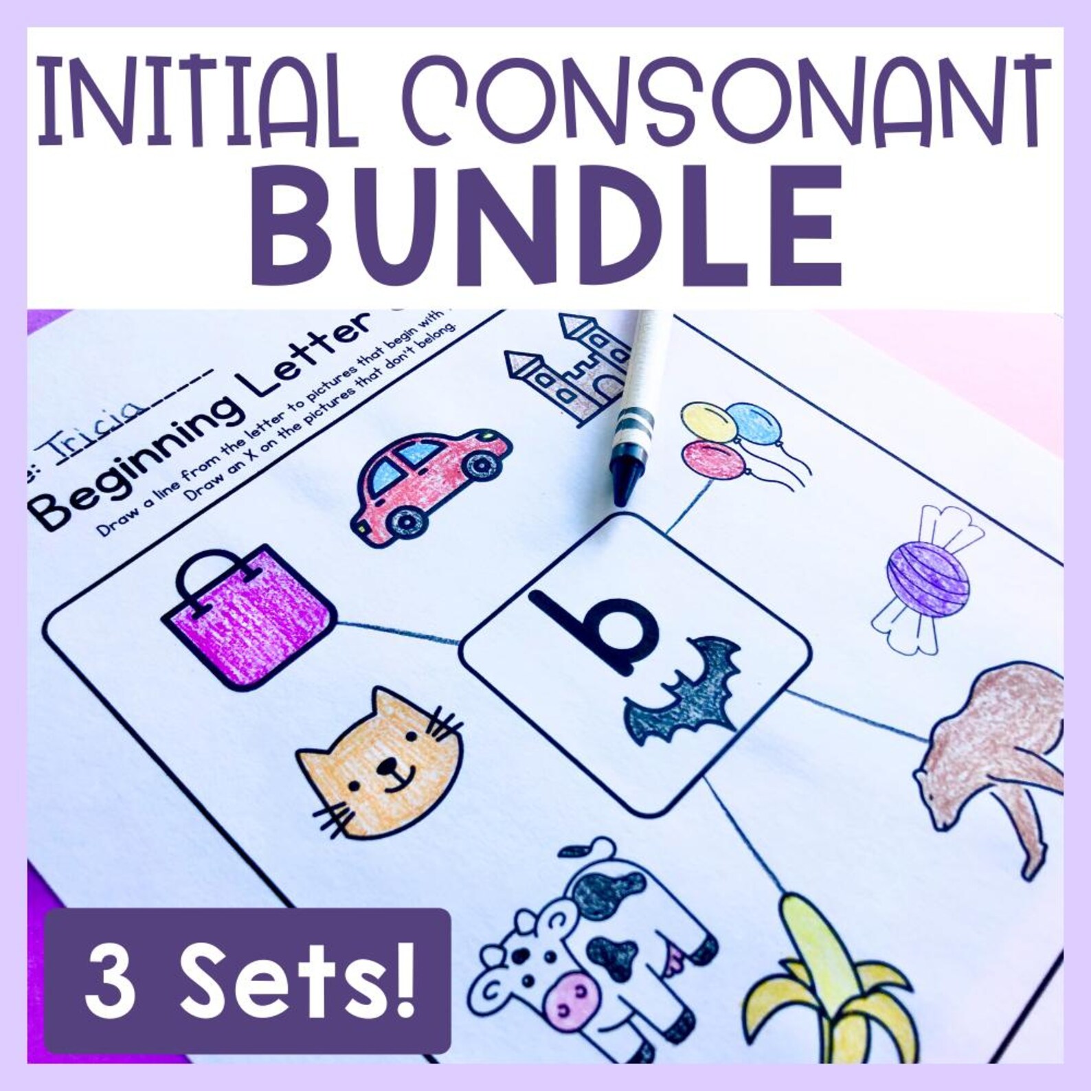Beginning Consonant Cut and Paste - Initial Consonant Worksheets ...