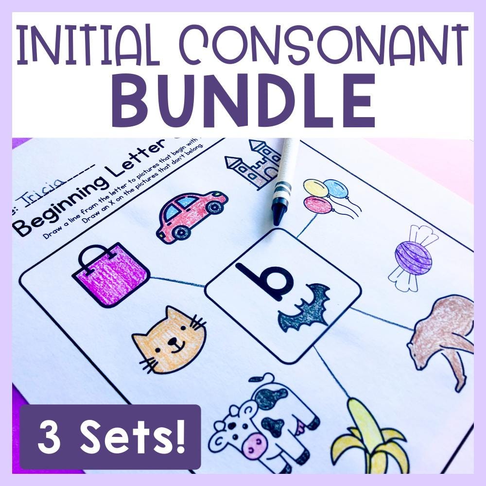 Beginning Consonant Cut and Paste - Initial Consonant Worksheets ...