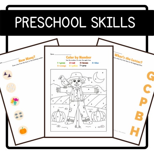Halloween Preschool Bundle, Printable Worksheets, Preschool Activities ...