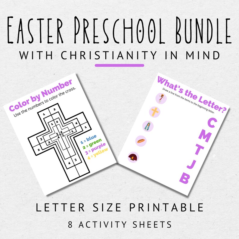 Easter Preschool Bundle, Easter Activity Sheets, Religious Preschool ...