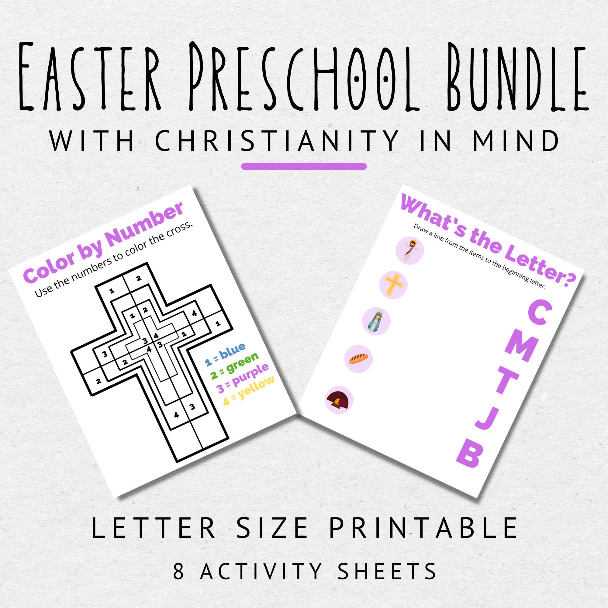 Easter Preschool Bundle, Easter Activity Sheets, Religious Preschool ...