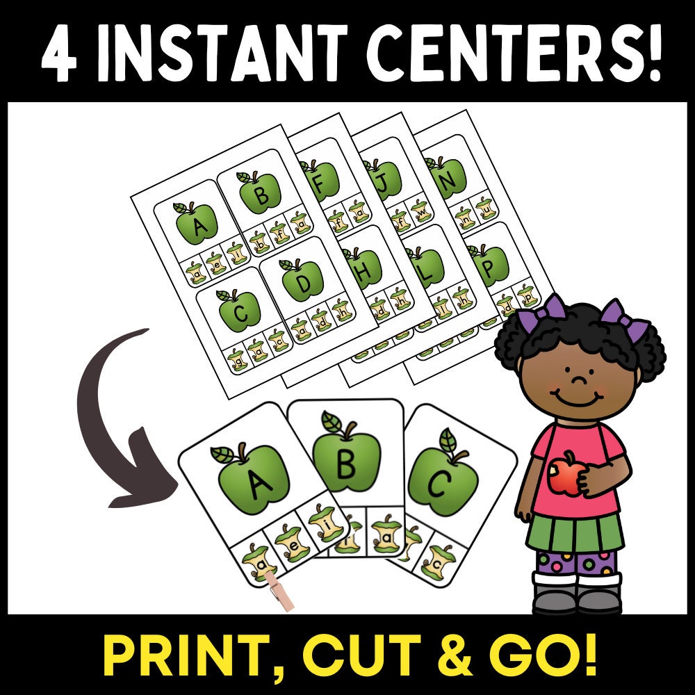 Apple Clip Cards for Fine Motor Skills Using Clothespins - Etsy