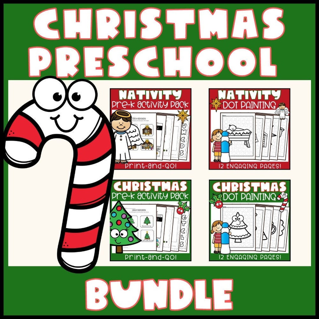 Christmas Preschool Activity Bundle: No Prep Worksheets & Dot Marker ...