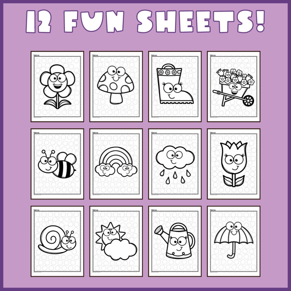 Spring Dot Marker Sheets: Springtime Dot Painting Pages - Etsy