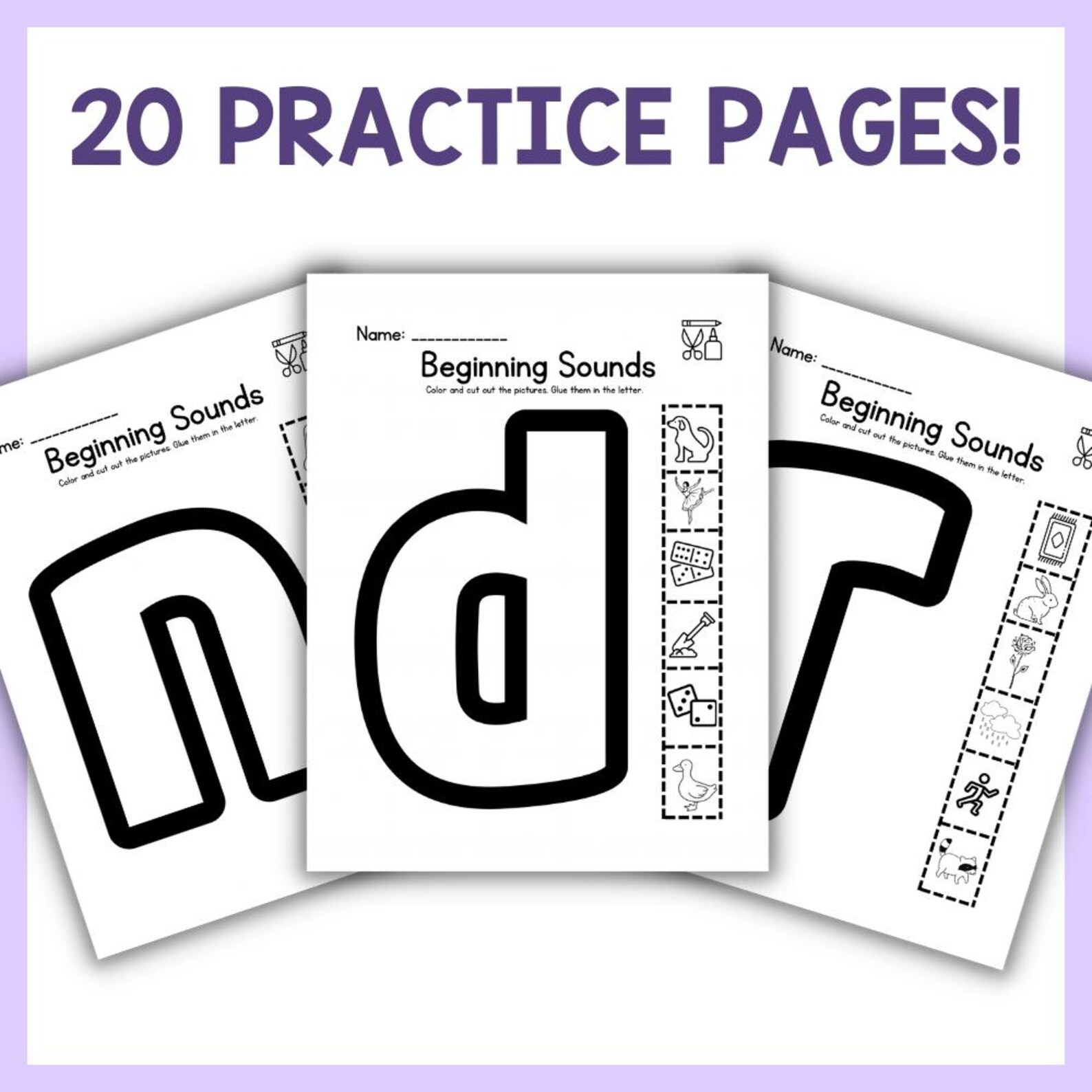 Beginning Consonant Cut and Paste - Initial Sounds Cut & Paste ...
