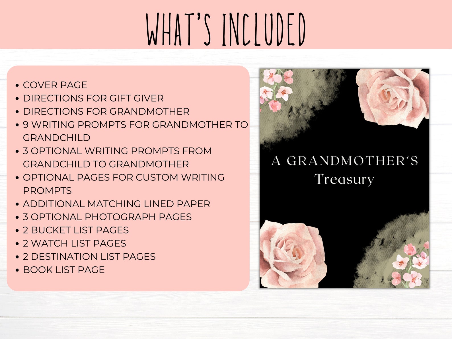 Printable Grandmother Memory Book Grandmother Gift Grandma - Etsy
