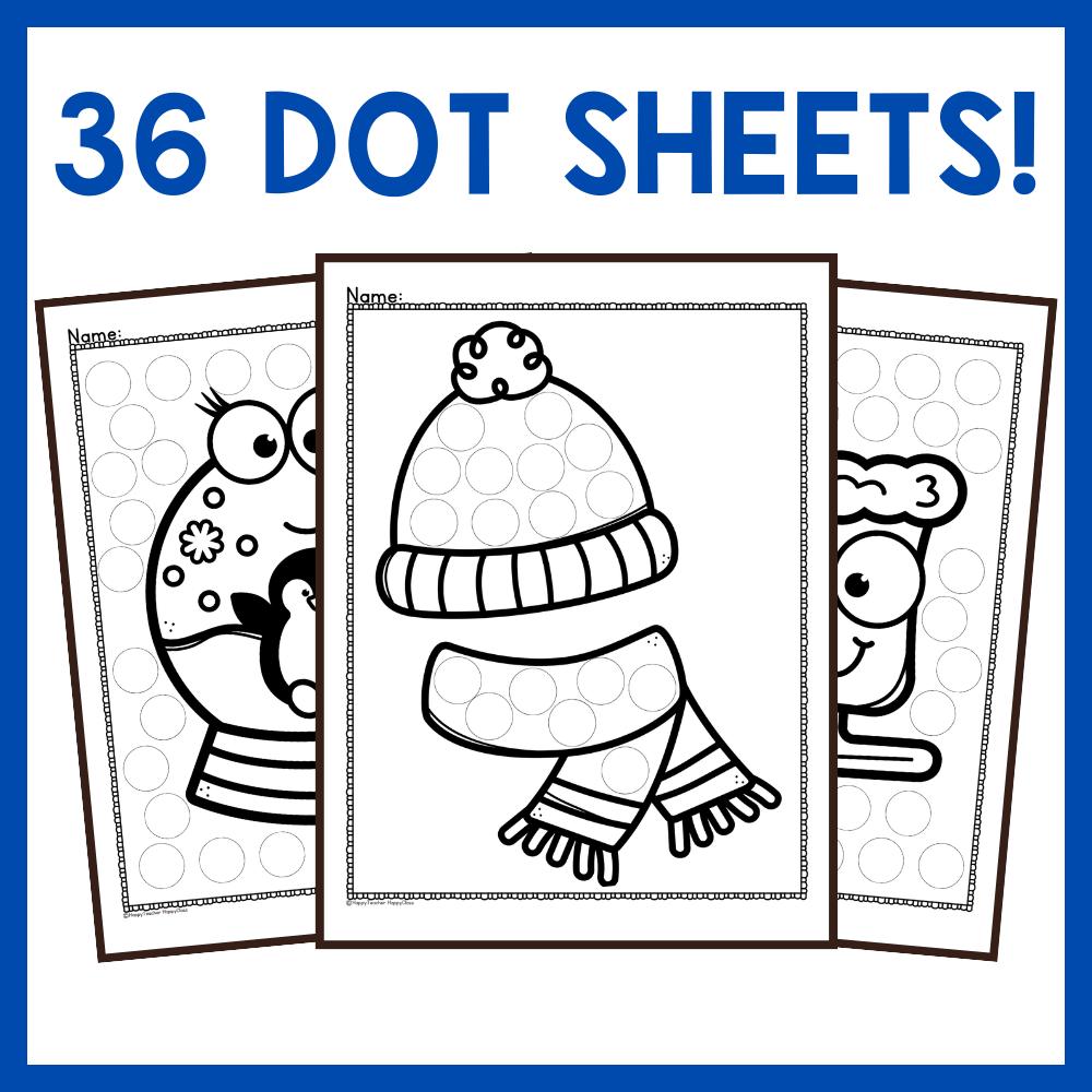Christian Christmas Dot Pages - Winter Dot Painting - Holiday Dot ...