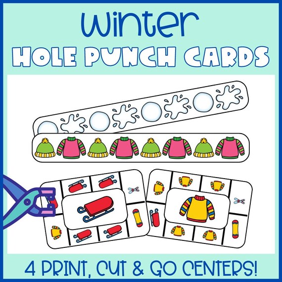 Winter Fine Motor Hole Punch Cards: Alphabet & Counting - Etsy