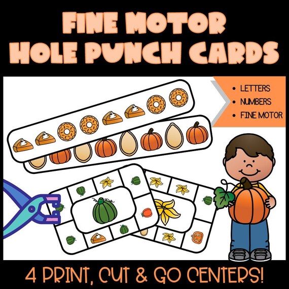 Fall Fine Motor Hole Punch Cards With Pumpkin Theme - Etsy