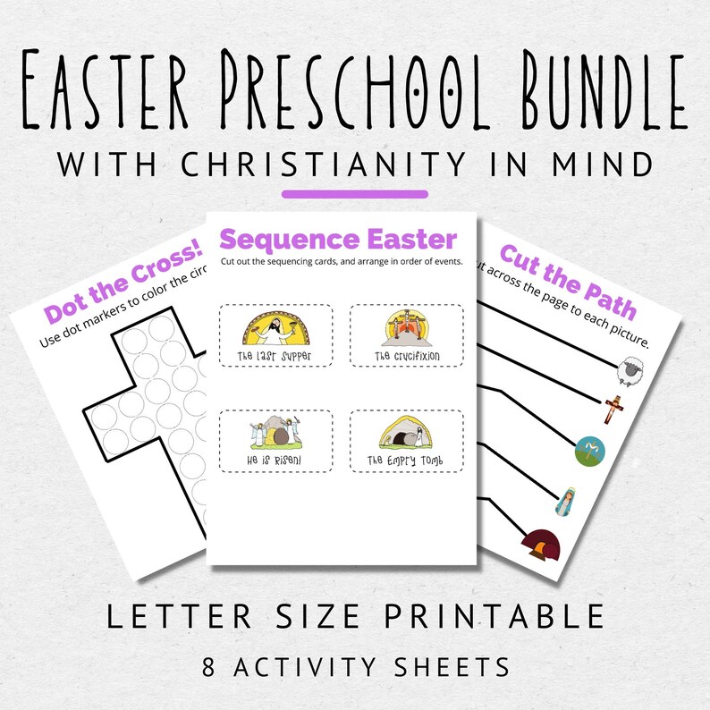 Easter Preschool Bundle, Easter Activity Sheets, Religious Preschool ...