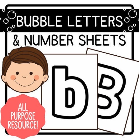 Bubble Letter and Number Sheets and Half Sheets - Etsy