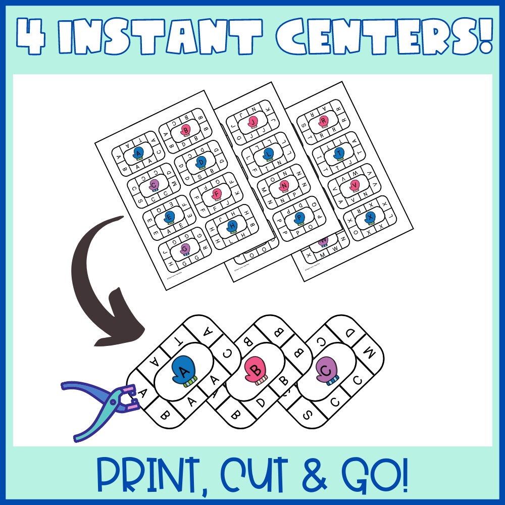 Winter Fine Motor Hole Punch Cards: Alphabet & Counting Practice - Etsy