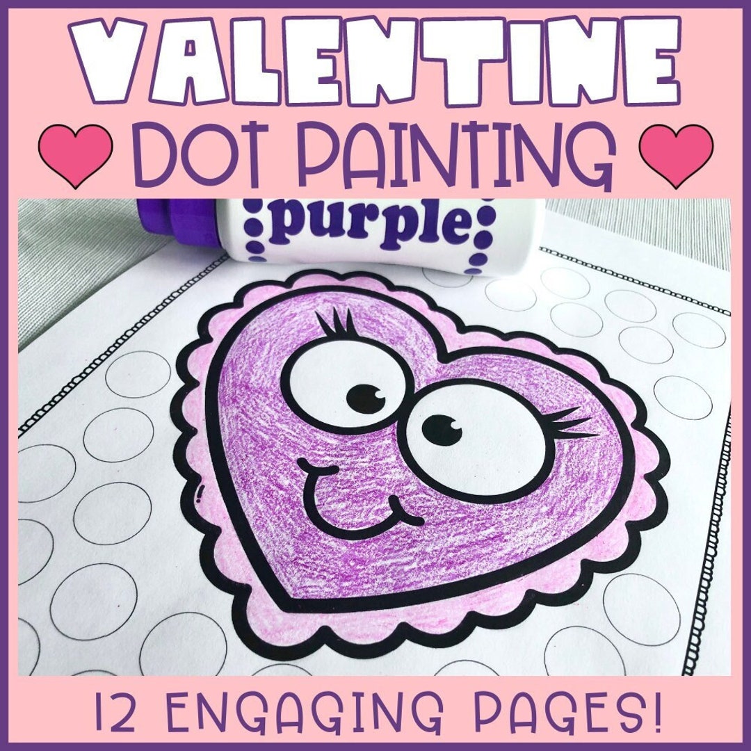Valentine's Day Dot Marker Sheets: Hearts Dot Painting Pages - Etsy