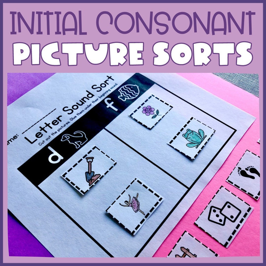 Initial Consonant Letter Sound Sort, Phonemic Awareness, Picture Sort ...