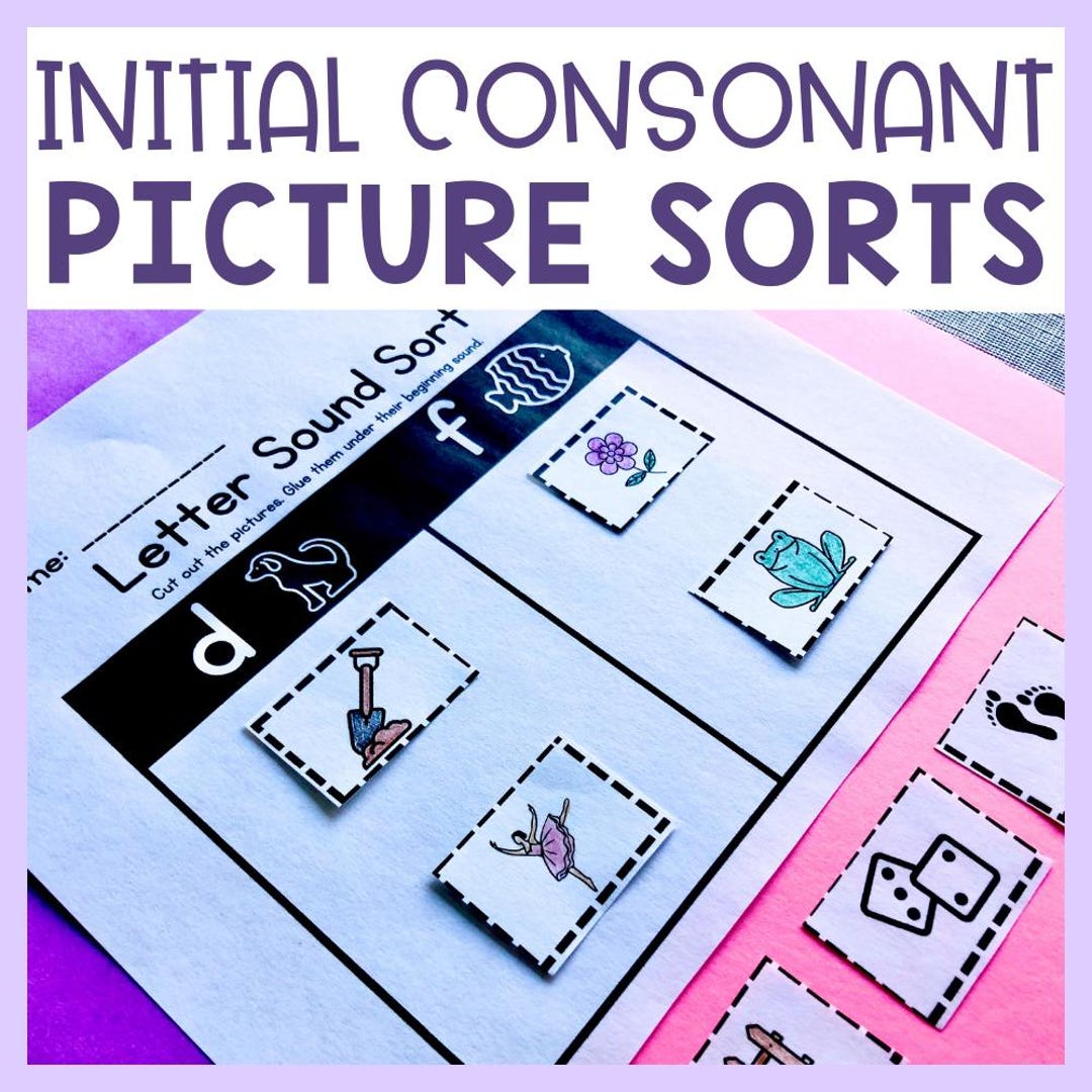 Beginning Consonant Cut and Paste - Initial Consonant Sorts - Initial ...