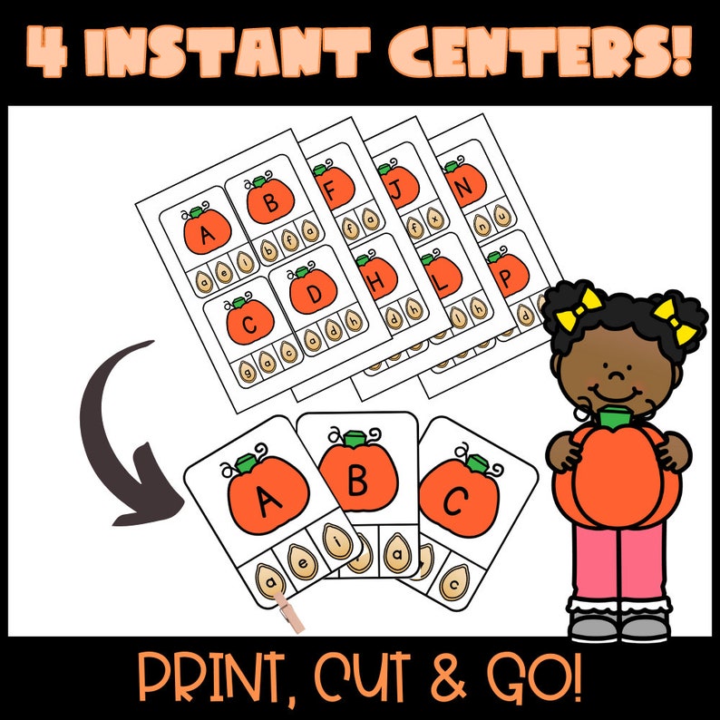 Pumpkin Clip Cards for Fine Motor Skills Using Clothespins - Etsy