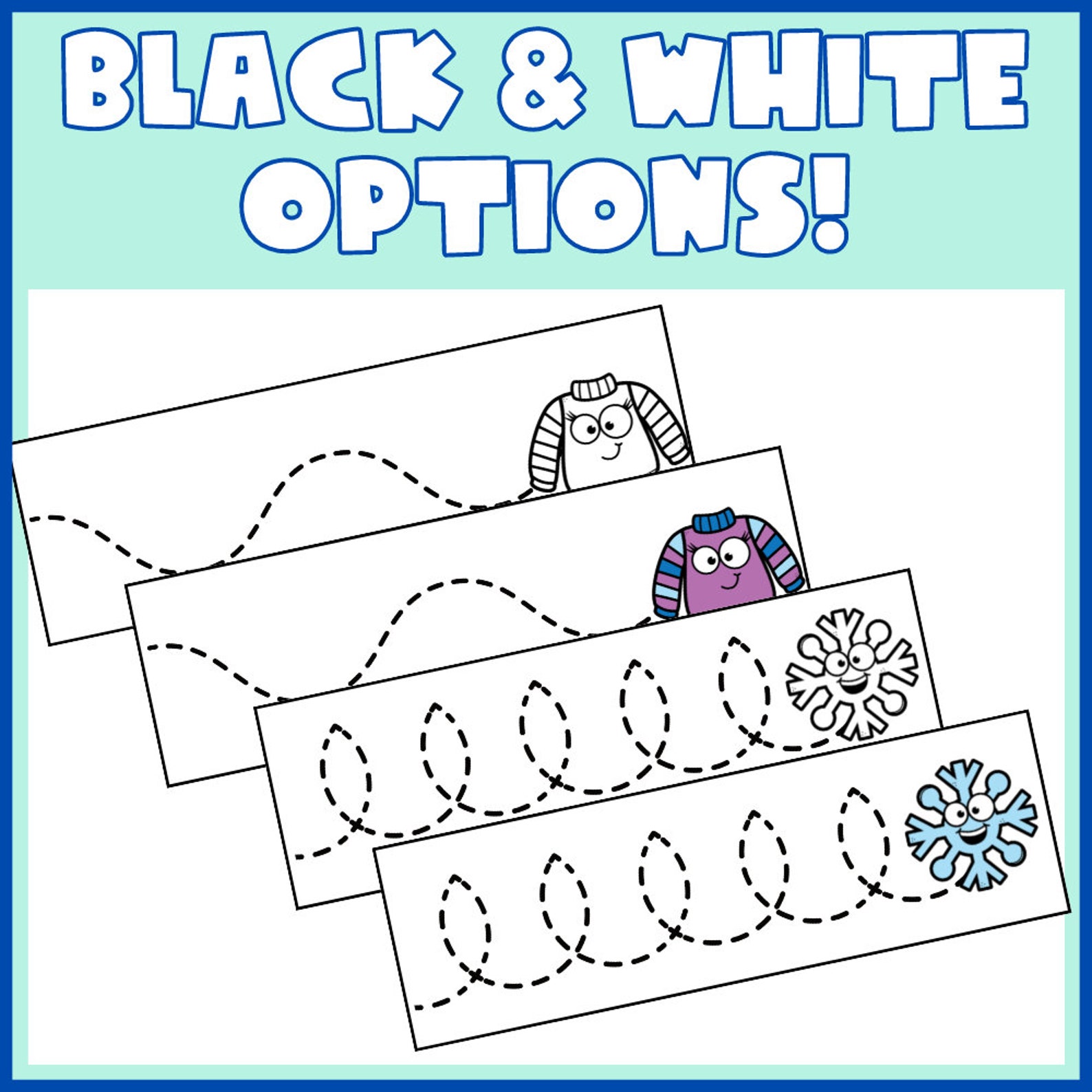 Winter Tracing Practice Cards - Winter Fine Motor Skills - Etsy