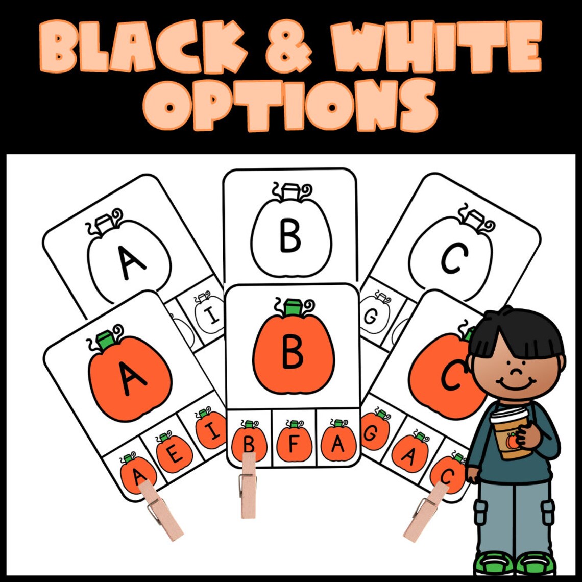 Pumpkin Clip Cards for Fine Motor Skills Using Clothespins - Etsy