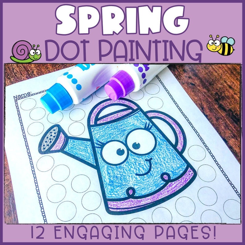 Spring Dot Marker Sheets: Springtime Dot Painting Pages - Etsy