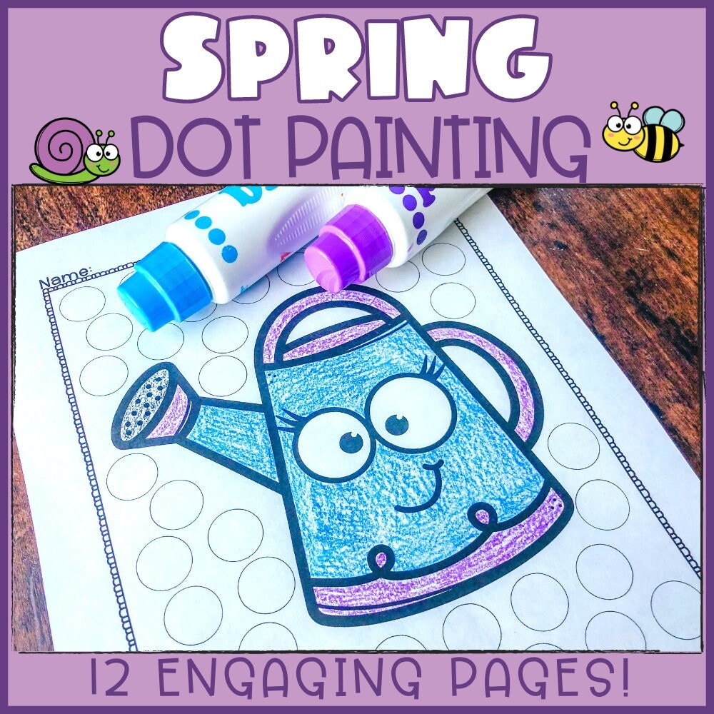 Spring Dot Marker Sheets: Springtime Dot Painting Pages - Etsy