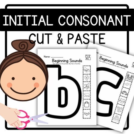 Initial Consonant Letter Sound Cut and Paste Activity | Etsy