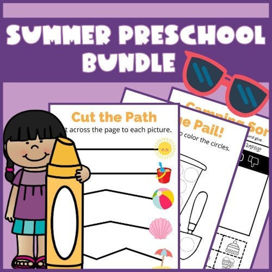 Summer Preschool Bundle, Printable Worksheets, Preschool Activities ...