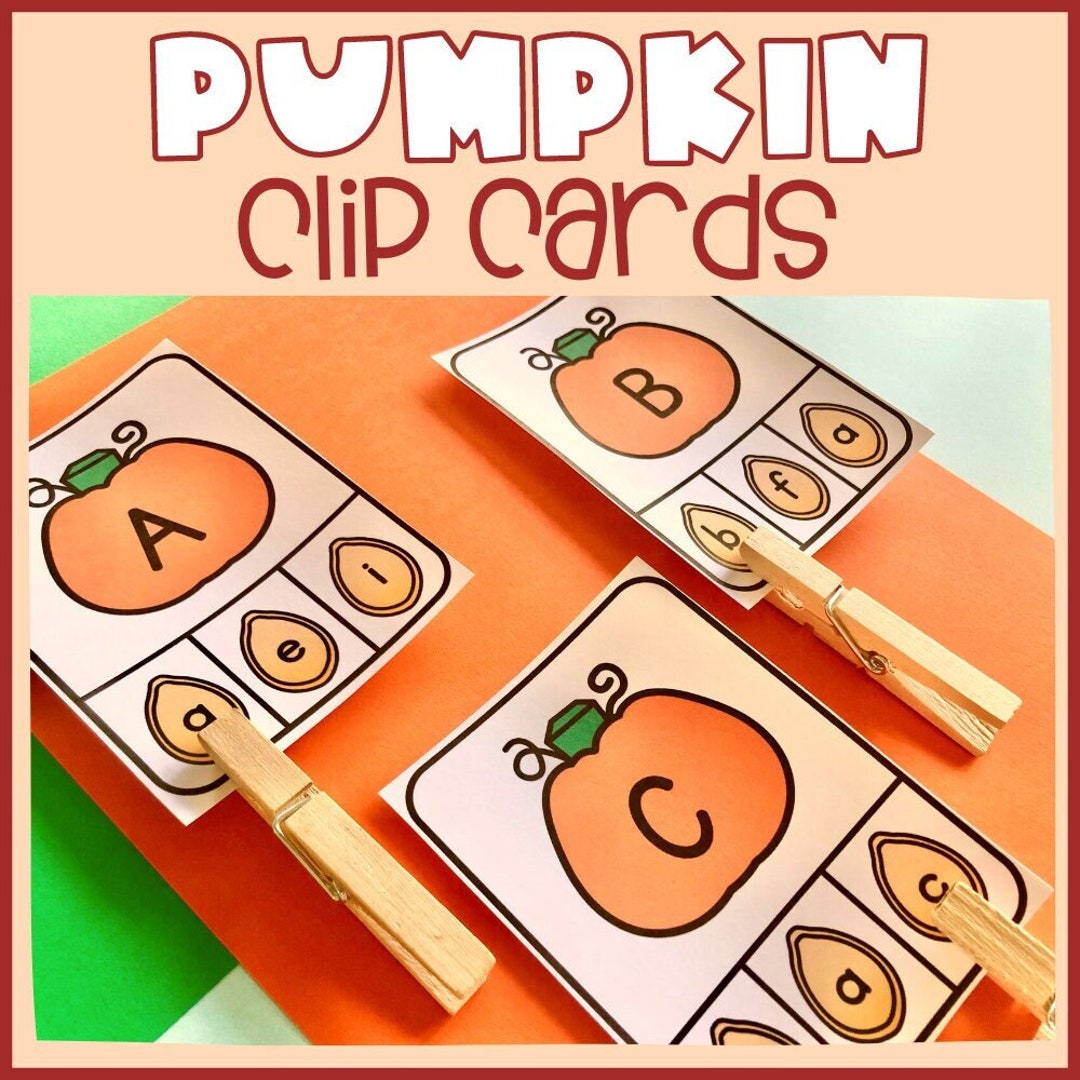 Pumpkin Clip Cards for Fine Motor Skills Using Clothespins - Etsy