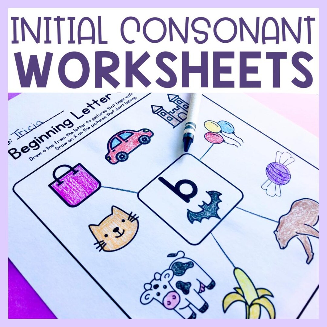 Initial Consonant Worksheets - Beginning Consonant Activities ...