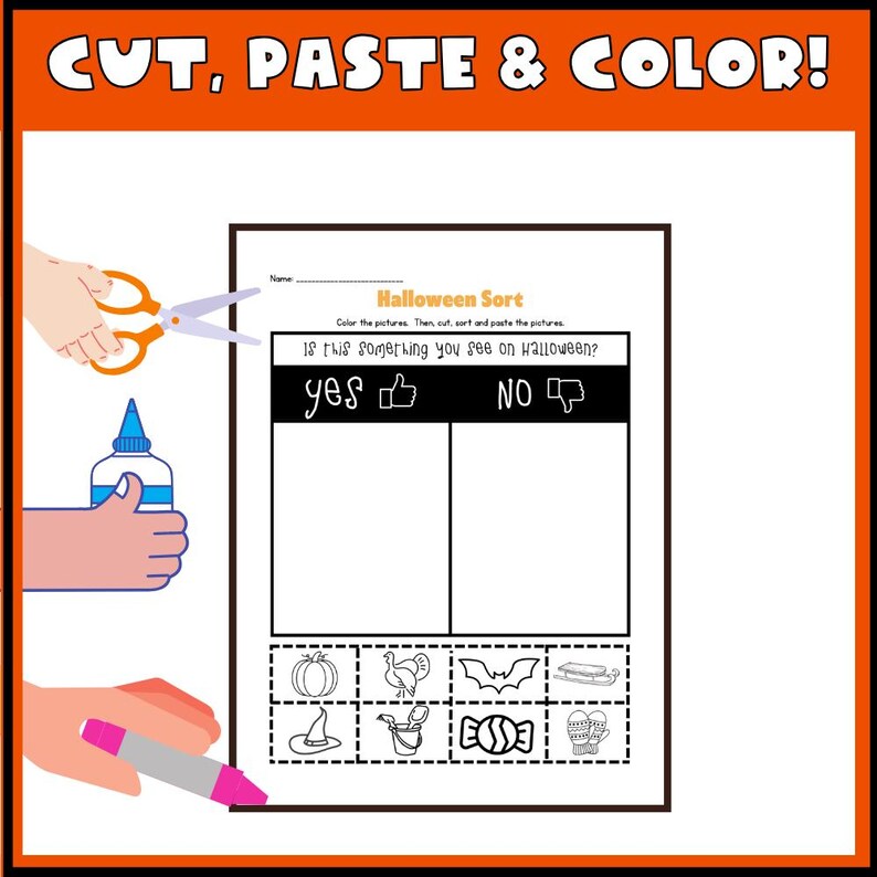 Halloween No Prep Preschool Activity Pack: Print and Go Worksheets Pre ...