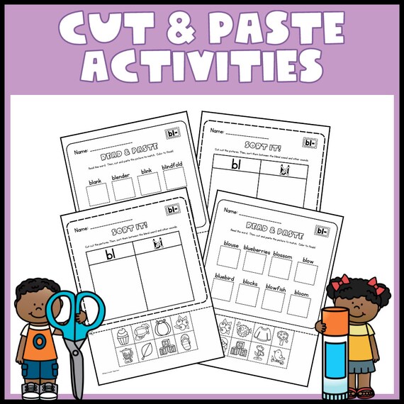 Hojas De Trabajo Para Cortar Y Pegar Combinaciones De Consonantes