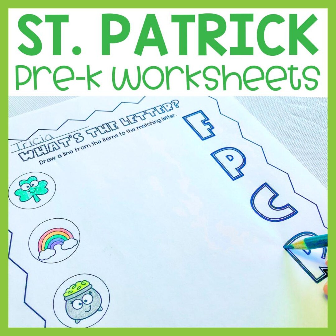 No Prep March Preschool Worksheets St. Patrick's Day Pre-k Worksheets ...